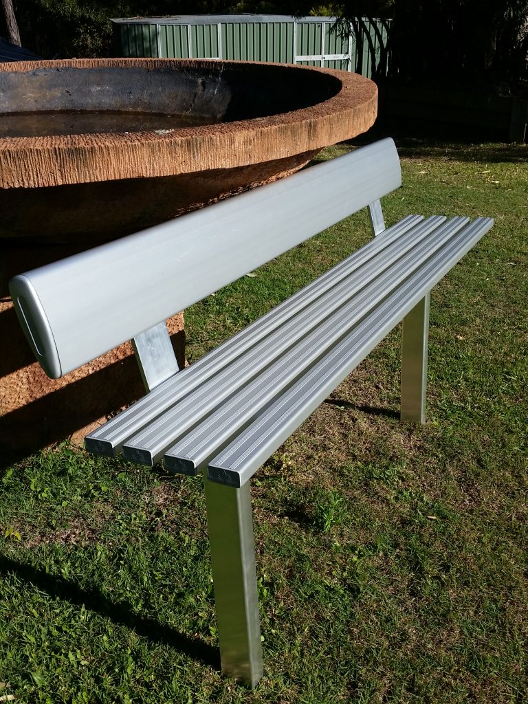 Bailey Prep Slatted Bench Seat with Backrest – Aluminium Seating ...