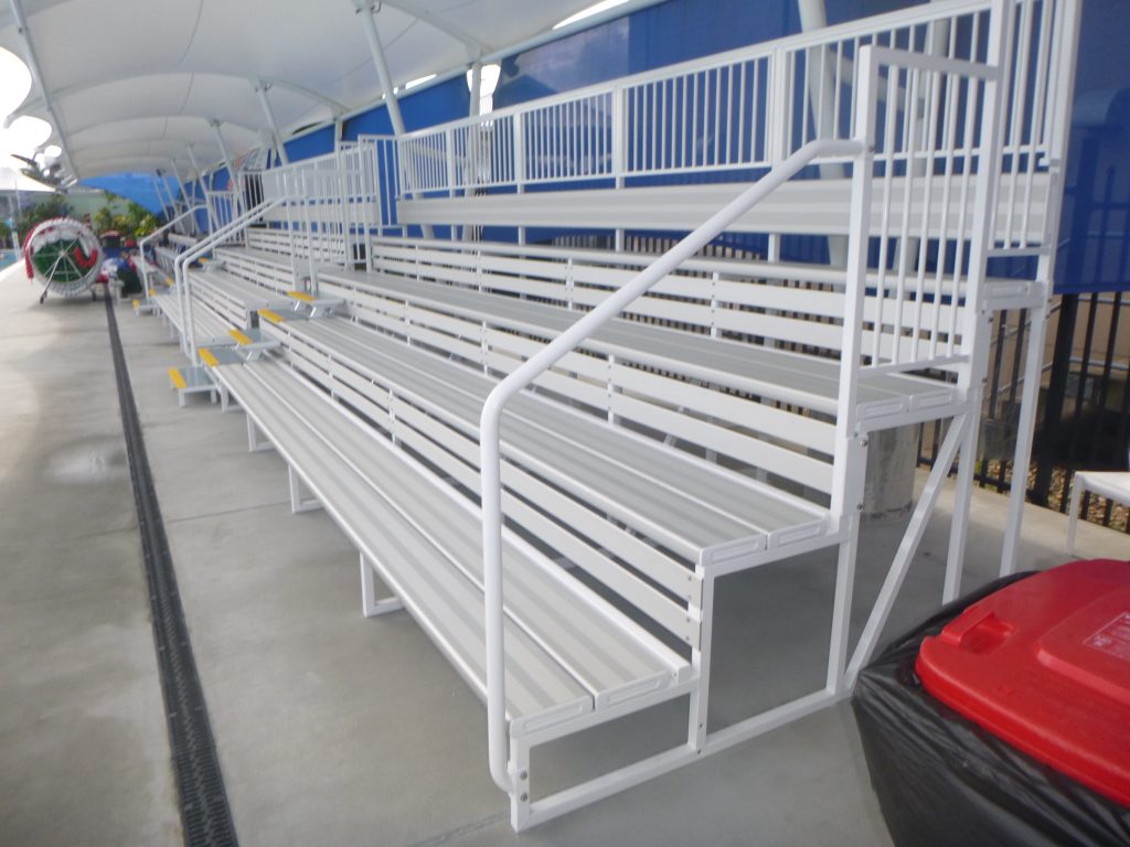 Flemington 4 Tier Aluminium Spectator Stand – Aluminium Seating Specialists